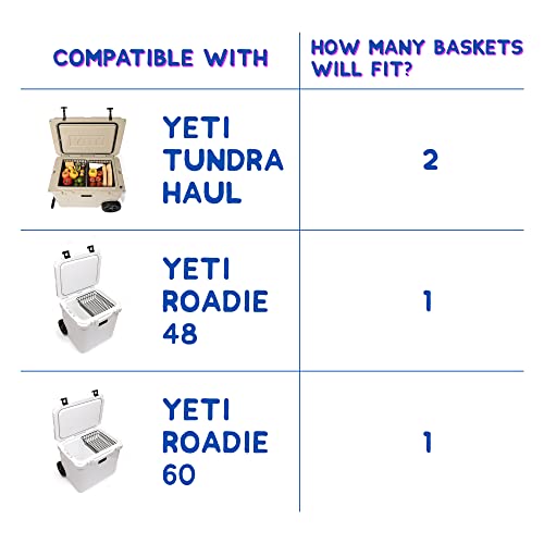 Cooler Basket for YETI Tundra Haul, YETI Roadie 48, and YETI Roadie 60 - Wire Cooler Rack for YETI Wheeled Coolers - Compatible with YETI Cooler Accessories, Cooler Dividers, and YETI Accessories