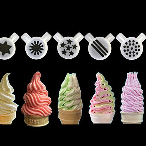 Zohn.Linda 9 In 1 Set Fantastic Modeling Caps Fittings Soft Serve Ice Cream Machine Spare Parts Lids Nozzle Accessories 29mm Inner Diameter(Check the size before order)