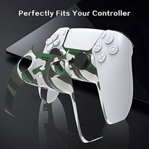 BEJOY PS5 Controller Faceplates Accessories with 6 Thumbs Grips, Replacement Decoration Controller Shell for Playstation 5 DualSense Controller (Camouflage Green)