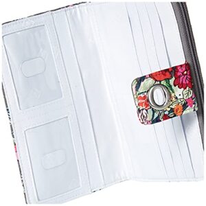 Vera Bradley Women's Cotton Turnlock Wallet With RFID Protection, Hope Blooms - Recycled Cotton, One Size