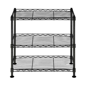 juggernaut storage 18"w x 10"d x 18"h 3-tier steel wire shelving unit, 264 lb capacity, black (ws181018-3blkamz)