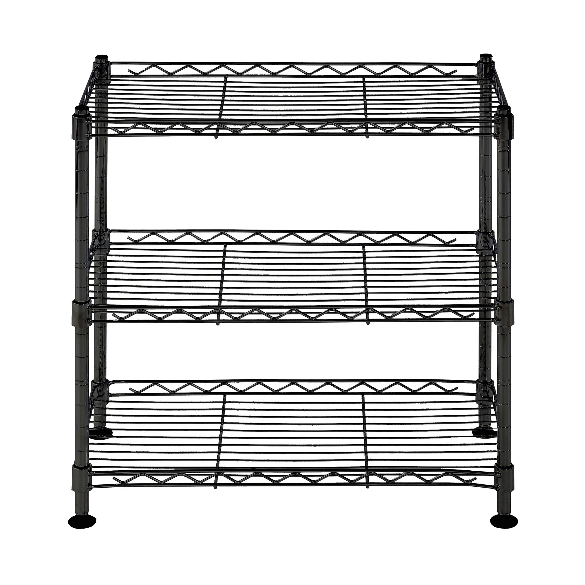 Juggernaut Storage 18"W x 10"D x 18"H 3-Tier Steel Wire Shelving Unit, 264 lb Capacity, Black (WS181018-3BLKAMZ)