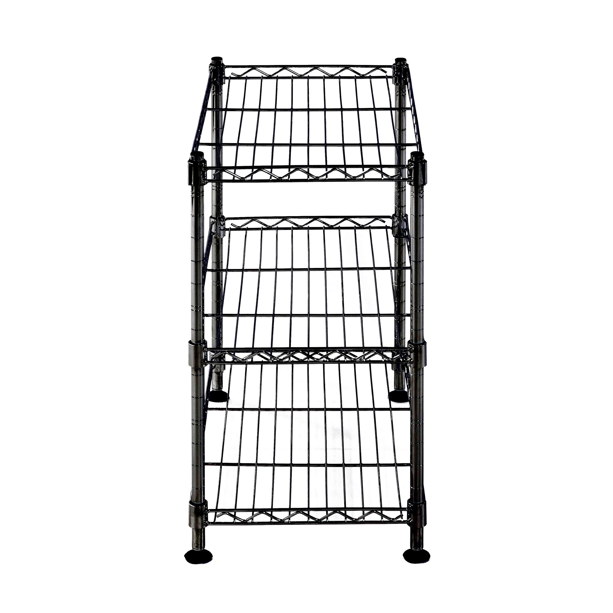 Juggernaut Storage 18"W x 10"D x 18"H 3-Tier Steel Wire Shelving Unit, 264 lb Capacity, Black (WS181018-3BLKAMZ)