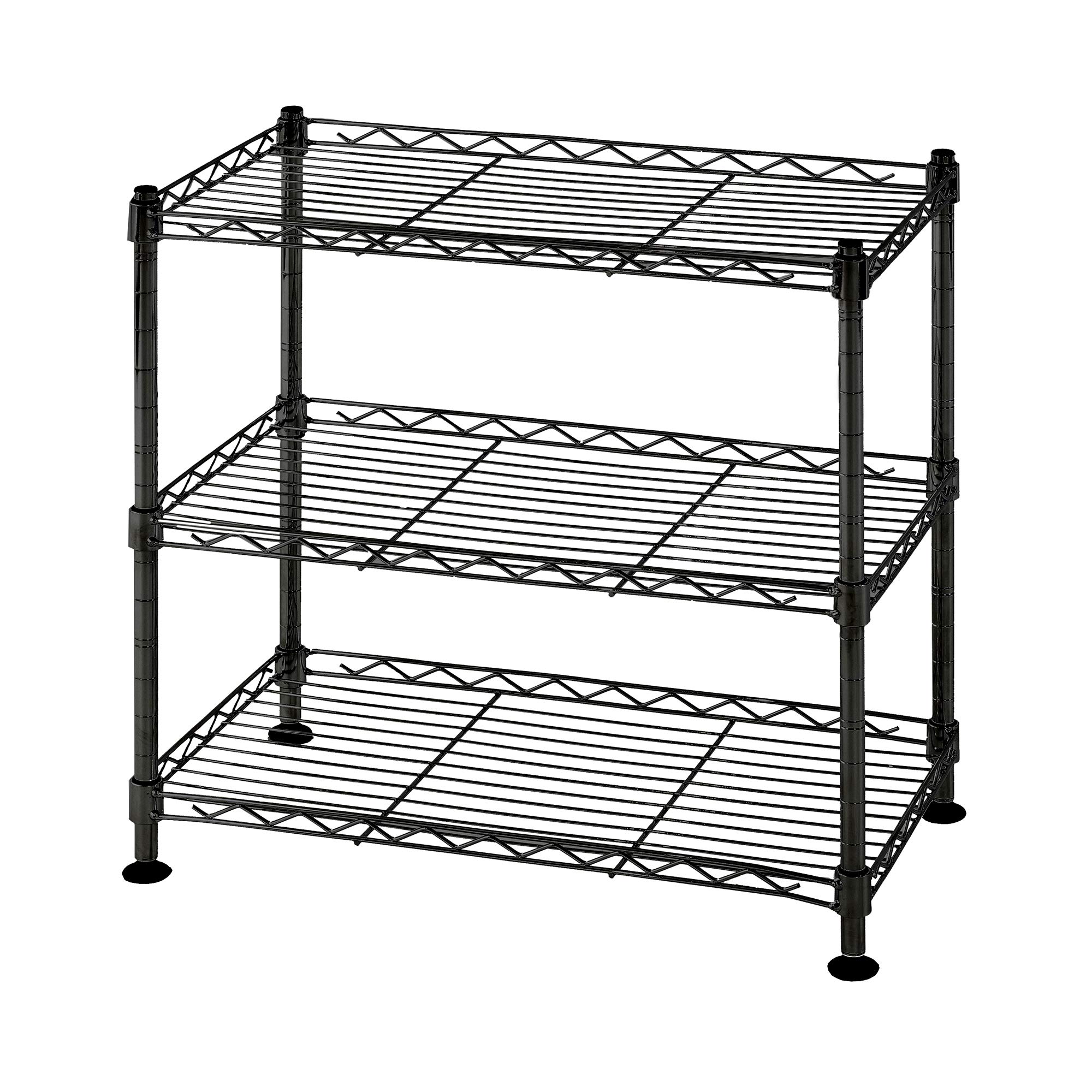 Juggernaut Storage 18"W x 10"D x 18"H 3-Tier Steel Wire Shelving Unit, 264 lb Capacity, Black (WS181018-3BLKAMZ)