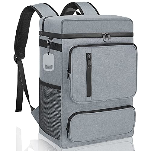 GARDRIT Insulated Cooler Backpack - 45 Cans Large Capacity Backpack Cooler Leak-Proof/Waterproof Lightweight Soft Beach Cooler Suitable to Work, Picnic, Hiking, Camping (Gray)