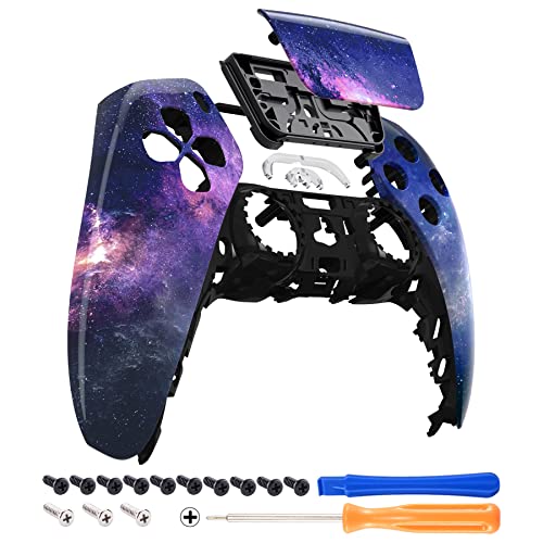 eXtremeRate Nebula Galaxy Touchpad Front Housing Shell Compatible with ps5 Controller BDM-010 BDM-020 BDM-030, DIY Replacement Shell Custom Touch Pad Cover Compatible with ps5 Controller