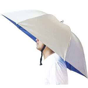 bocampty umbrella hat, 37 inch fishing umbrella hat hands free foldable uv protection umbrella cap adjustable headwear for fishing golf camping beach gardening sunshade outdoor