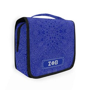 bbgreek zeta phi beta paraphernalia - toiletry travel bag organizer with hanging hook - cosmetic make-up case for women - zeta - official vendor