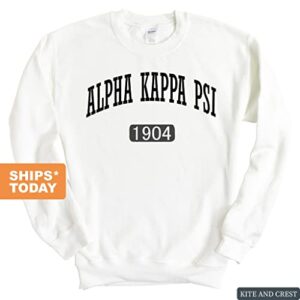 Alpha Kappa Psi Weekender Sweatshirt - Fraternity Crewneck Sweatshirt White