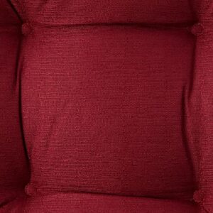 Sweet Home Collection Rocking Chair Cushion Premium Tufted Pads Non Skid Slip Backed Set of Upper and Lower with Ties, 1 Count (Pack of 1), Burgundy Red