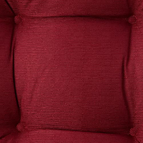 Sweet Home Collection Rocking Chair Cushion Premium Tufted Pads Non Skid Slip Backed Set of Upper and Lower with Ties, 1 Count (Pack of 1), Burgundy Red