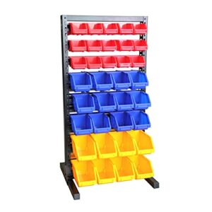 King's Rack Hanging Bin Rack Storage System Heavy Duty Steel Rack Organizer Shelving Unit w/ 70 Plastic Bins in 8 tiers