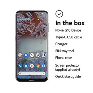 Nokia G10 | Android 11 | Unlocked Smartphone | 3-Day Battery | Dual SIM | US Version | 3/32GB | 6.52-Inch Screen | 13MP Triple Camera | Dusk