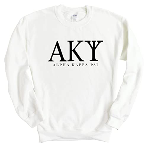 Alpha Kappa Psi Classic Sweatshirt - Fraternity Crewneck Sweatshirt White