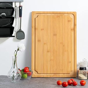 2XLarge Cutting Board, 20" Bamboo Cutting Boards for Kitchen with Juice Groove and Handles Kitchen Chopping Board for Meat Cheese board Heavy Duty Serving Tray, 2XL, Empune