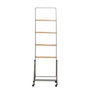 Deco 79 Metal 4 Rack Ladder with Wheels, 18" x 16" x 61", Black