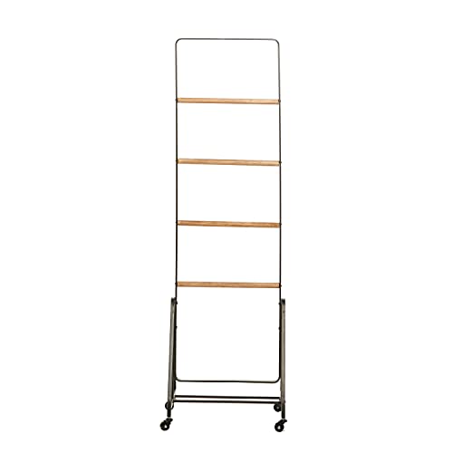 Deco 79 Metal 4 Rack Ladder with Wheels, 18" x 16" x 61", Black