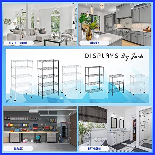 3 Tier Wire Shelving Unit Storage Rack, Metal Heavy Duty Utility Organizers, Organization Units for Products Plant Pantry, Garage, Laundry Racks Durable Shelf Stand, 14"W x 24"L x 30"H, Chrome