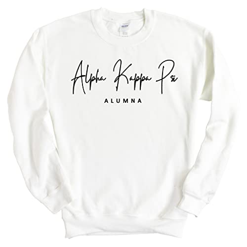 Alpha Kappa Psi Sorority Alumna Sweatshirt - Fraternity Crewneck Sweatshirt White