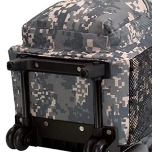 Rockland Double Handle Rolling Backpack, ACU Camo, 17-Inch