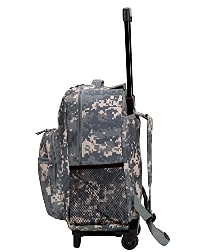 Rockland Double Handle Rolling Backpack, ACU Camo, 17-Inch