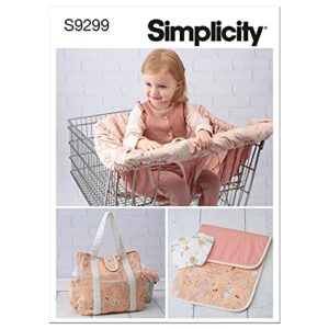 simplicity baby changing pad, seat cover, and diaper bag packet, code 9299 sewing pattern, one size, white