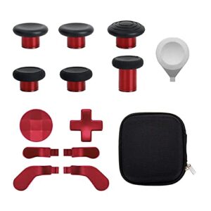 13 in 1 metal thumbsticks for xbox one elite series 2, elite series 2 controller accessory parts, gaming accessory replacement, metal mod 6 swap joystick, 4 paddles, 2 d-pads, 1 tool (plating red)