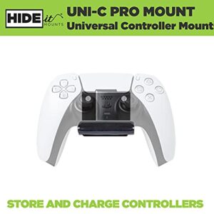 HIDEit Mounts Uni-C Pro Black Rubber Dipped Steel Wall Mount for Playstation Controller, Gaming Accessory Compatible with Playstation 5 Controllers and Playstation 4 Controllers