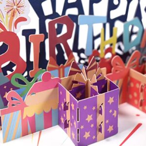 Magic Ants Happy Birthday Card, Pop Up Birthday Card, 3D Birthday Popup Card, Pop Up 3D Greeting Cards, Anniversary Card, Happy Birthday Pop Up Card with Envelope Postcards