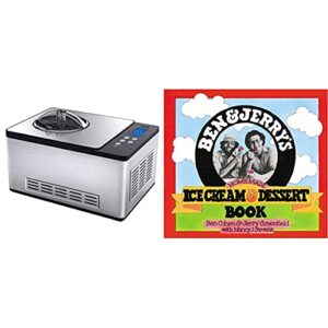 whynter icm-220ssy stainless steel ice cream maker 2 quart capacity bowl & yogurt function & ben & jerry's homemade ice cream & dessert book