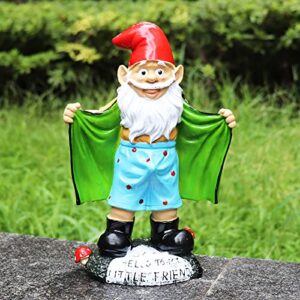 tirifer 8.3inch/21cm big size garden gnome, polyresin outdoor sculpture gnome statue garden figurine art garden decoration for lawn yard balcony porch patio