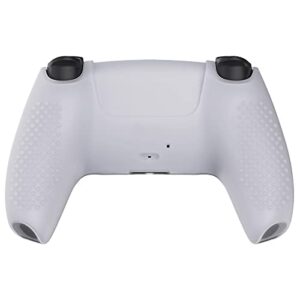 eXtremeRate PlayVital Clear White 3D Studded Edition Anti-Slip Silicone Cover Skin for ps5 Controller, Soft Rubber Case for ps5 Wireless Controller with 6 Clear White Thumb Grip Caps