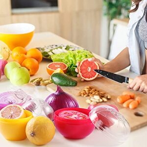 Vegetable and Fruit Storage Containers for Fridge, 3 Pieces BPA Free Reusable Food Saver - Tomato, Lemon, Onion Keeper Holder - Refrigerator Vegetable Crisper for Making Food Stays Fresh Longer