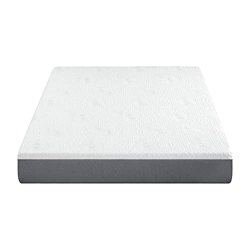 Olee Sleep 10 Inch Ventilated Gel Infused Memory Foam Mattress, CertiPUR-US® Certified, Gray, Full