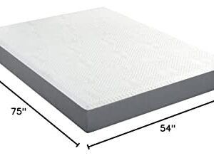 Olee Sleep 10 Inch Ventilated Gel Infused Memory Foam Mattress, CertiPUR-US® Certified, Gray, Full