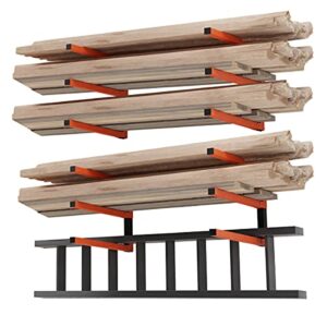 TORACK Lumber Storage Metal Rack, Wood Rack Organizer, 3-Level Wall Mount, Wood Storage System, Durable Sheet Screws, Workshop Rack(2PCAK)