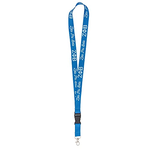 Desert Cactus Zeta Phi Beta Sorority Lanyard Keychain Car Keys ID Badge Holder Detachable Breakaway Snap Buckle (Lanyard - Blue Script)