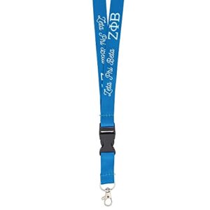 Desert Cactus Zeta Phi Beta Sorority Lanyard Keychain Car Keys ID Badge Holder Detachable Breakaway Snap Buckle (Lanyard - Blue Script)