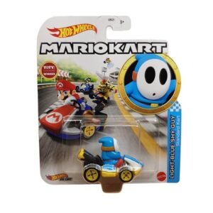 diecast hotwheels mario kart light blue shy guy standard kart - toty winner 2021