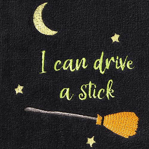 SKL Home by Saturday Knight Ltd. Drive A Stick Hand Towel (2-Pack), Black