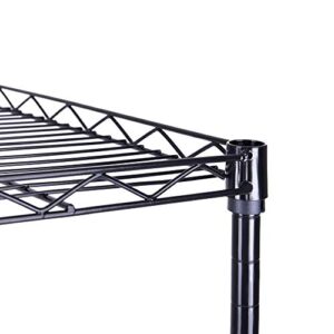 Volowoo 4-Tier Wire Shelving Unit,4 Shelves Unit Metal Storage Rack Durable Organizer Perfect for Pantry Closet Kitchen Laundry Organization,Black