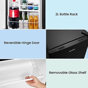 COMFEE' 1.7 Cubic Feet All Refrigerator Flawless Appearance/Energy Saving/Adjustale Legs/Adjustable Thermostats for home/dorm/garage [black]