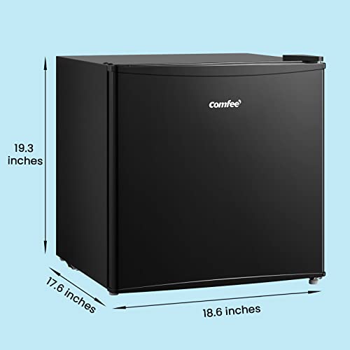 COMFEE' 1.7 Cubic Feet All Refrigerator Flawless Appearance/Energy Saving/Adjustale Legs/Adjustable Thermostats for home/dorm/garage [black]