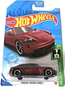 diecast hotwheels porsche taycan turbo s - hw green speed 4/5 [maroon] 208/250