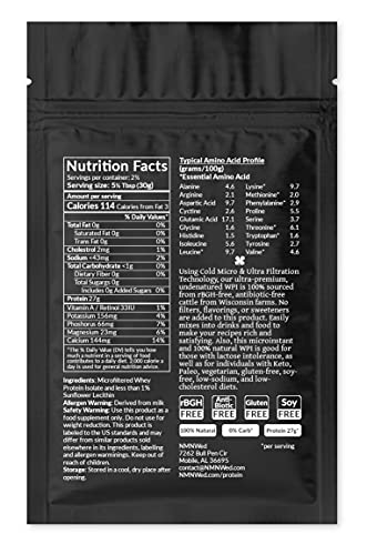 NMNWed Native & Raw Whey Protein Isolate, Unflavored, 0 CarbFat, Low CholesterolSodium, rBGH Free, Antibiotic Free, Gluten Free, Soy Free, Good for Keto, Paleo, and Lactose Intolerance (2.8 oz)