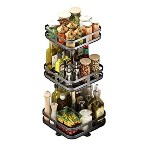 btseury 360° rotating storage rack, 3-tier bathroom countertop organizer, kitchen rack organizer counter storage shelf