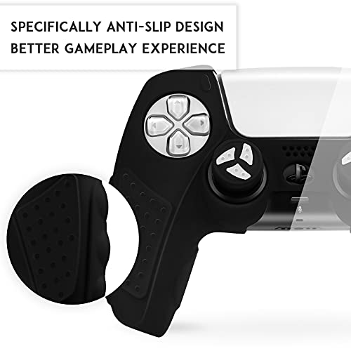 SIKEMAY PS5 Controller Cover Skin Case, Directly Applicable for PS5 Charger, Anti-Slip Sweatproof Silicone Protective for Playstation 5 Dualsense Controller with Thumb Grips Caps x 10 (Black)