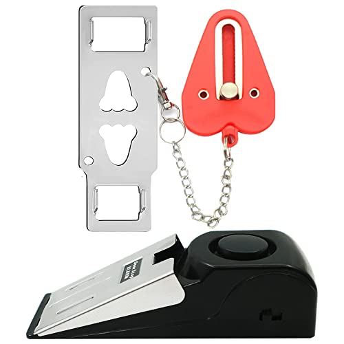 HNHMT Upgraded Portable Door Lock & Door Stop Alarm, Dual Protection Security Door Kit,Door ​Security Devices Pocket Self Defensey Tools,for Traveling Hotel Home Apartment College House(2 Pack)