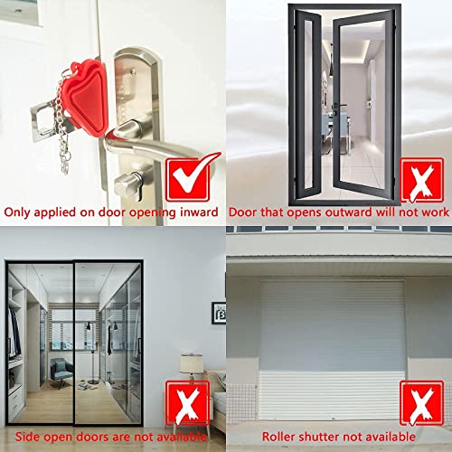 HNHMT Upgraded Portable Door Lock & Door Stop Alarm, Dual Protection Security Door Kit,Door ​Security Devices Pocket Self Defensey Tools,for Traveling Hotel Home Apartment College House(2 Pack)