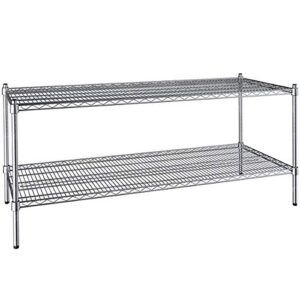 24" x 60" nsf chrome 2 shelf kit with 27" posts. . wire shelving unit wire rack wire shelves pantry shelf kitchen shelves storage shelving metal storage shelves pantry shelving